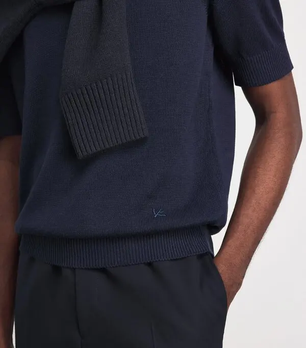 Isaia Silk-linen T-shirt - Blue