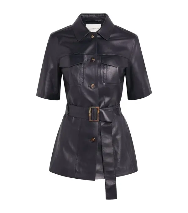 Lafayette 148 New York Lambskin Belted Jacket