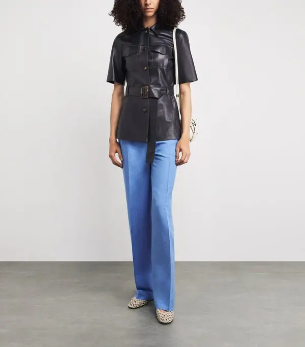 Lafayette 148 New York Lambskin Belted Jacket