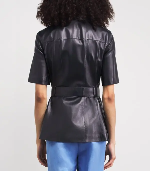 Lafayette 148 New York Lambskin Belted Jacket