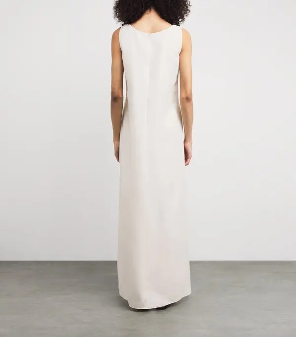 Lafayette 148 New York Silk-linen Iris Print Maxi Dress