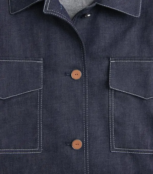 Lafayette 148 New York Chambray Belted Jacket