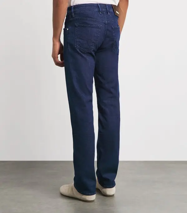 Jacob Cohen Straight Leg Jeans With Crocodile Leather Patch