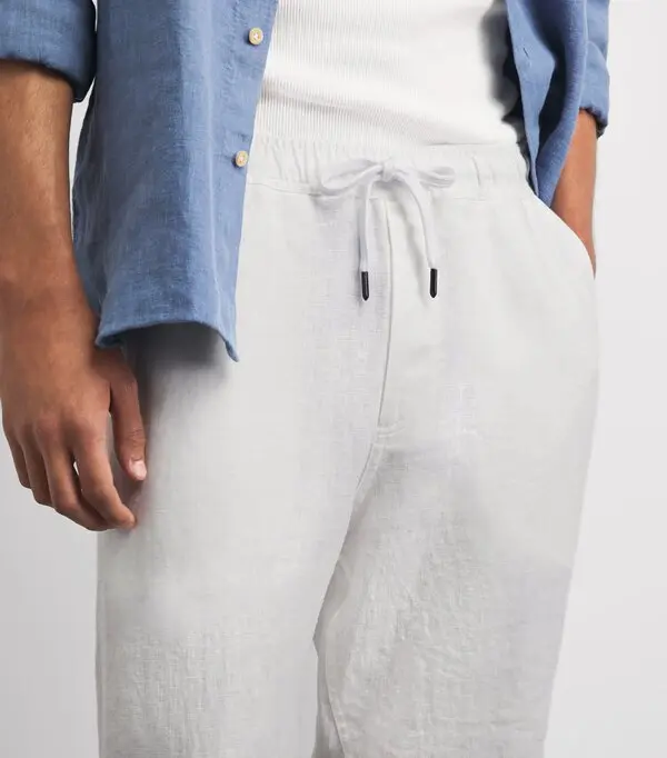 Derek Rose Linen Vienna Straight Trousers - White