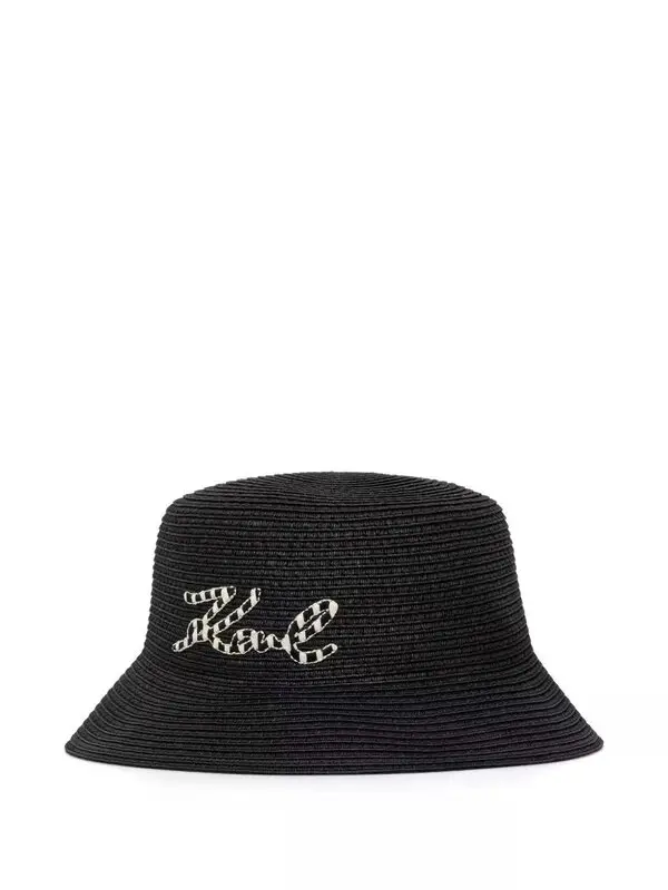 Karl Lagerfeld Woven Bucket Hat - Black