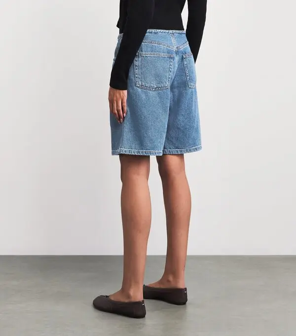 Still Here Cool Denim Shorts With Drawstring Waist - Blue
