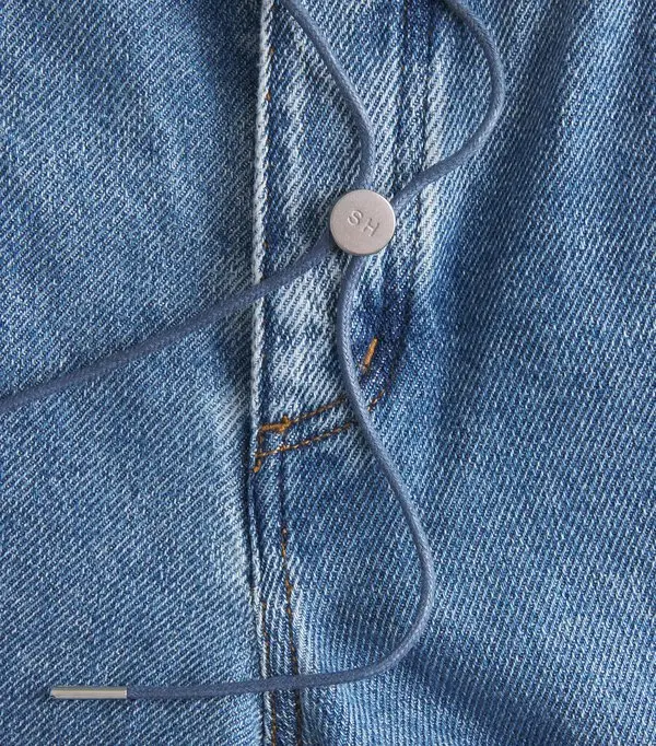 Still Here Cool Denim Shorts With Drawstring Waist - Blue
