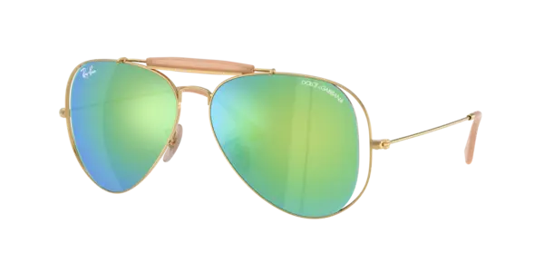 Ray-ban X Dolce&gabbana Aviator Sunglasses - Arista/green Mirror Green
