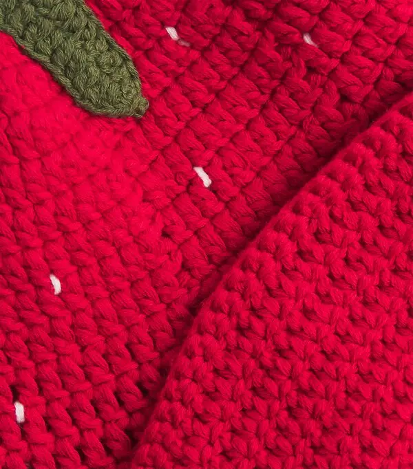 Monnalisa Cotton Crochet Strawberry Hat