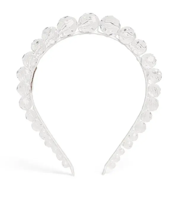 Monnalisa Crystal Embellished Headband - Ivory