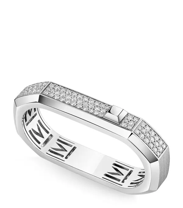 Messika Moderniste 18k White Gold Diamond 2-finger Ring - Silver