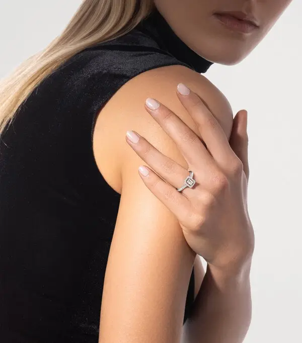 Messika Joy Emerald Cut Diamond Ring In 18k White Gold - Silver