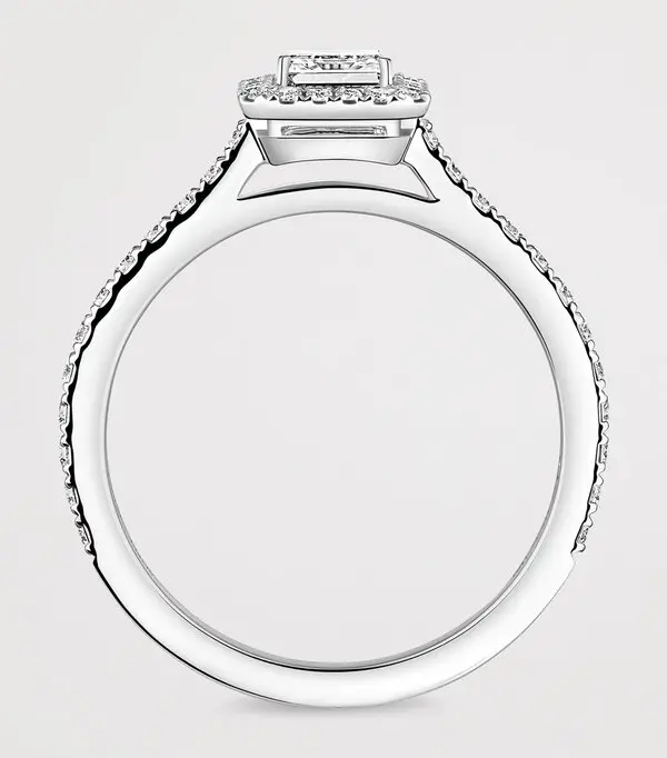 Messika Joy Emerald Cut Diamond Ring In 18k White Gold - Silver