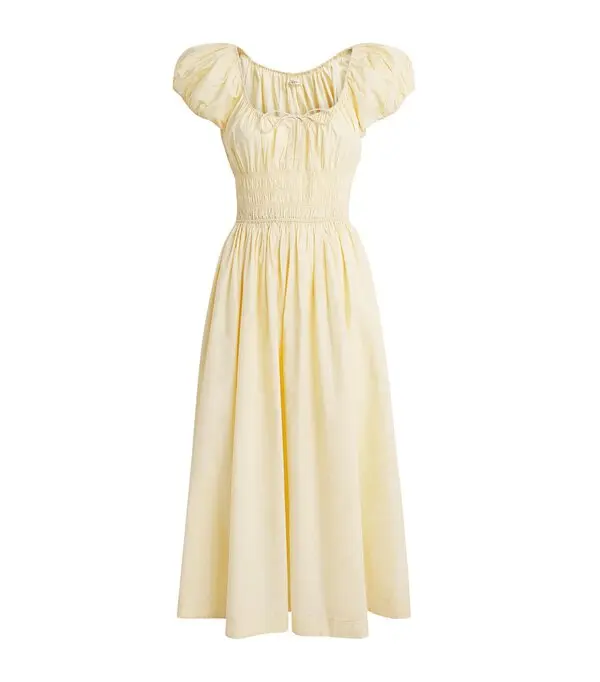 DÔEN Organic Cotton Quinn Midi Dress - Ivory