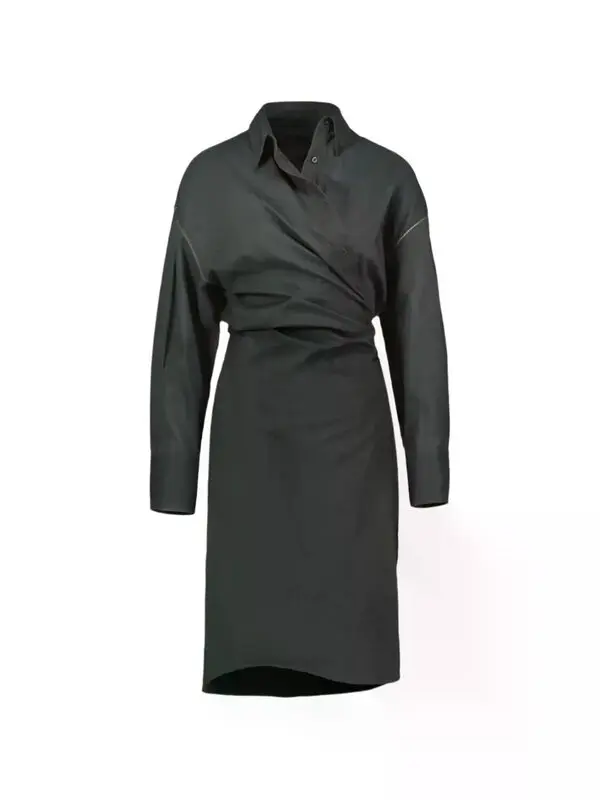 Mare Di Latte Lily Wrap Midi Dress In Slate Gray