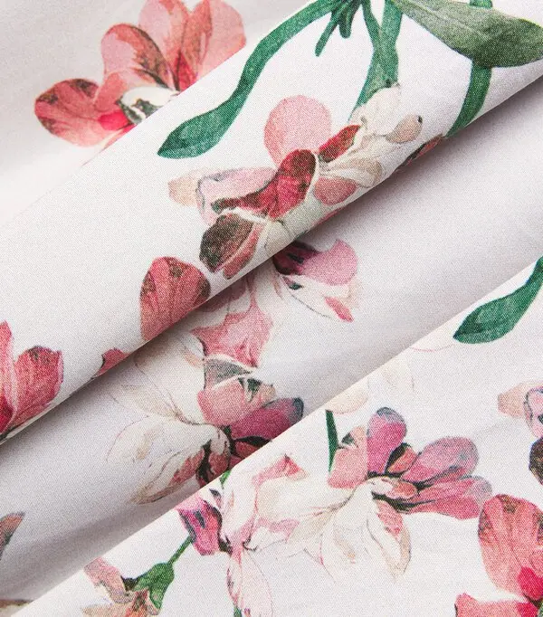 Erdem Cotton Floral Pleated Midi Skirt