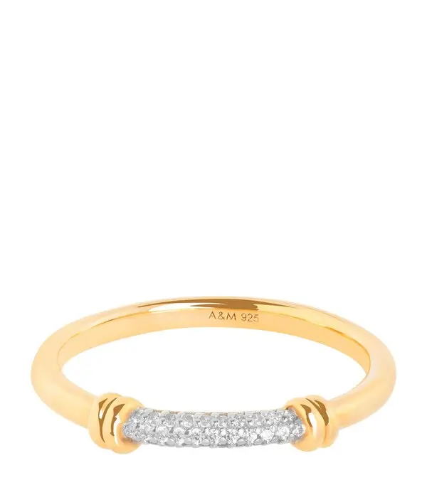 ASTRID & MIYU Plated Pavé Knot Ring - Gold