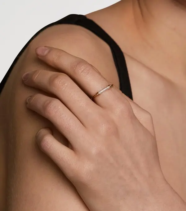 ASTRID & MIYU Plated Pavé Knot Ring