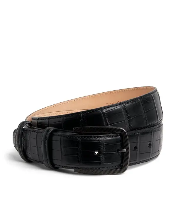 ELLIOT RHODES Alligator Leather Belt - Black