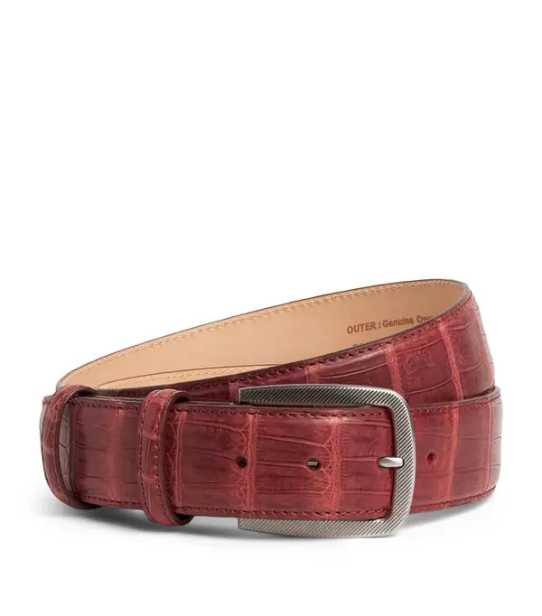 ELLIOT RHODES Alligator Leather Belt - Brown