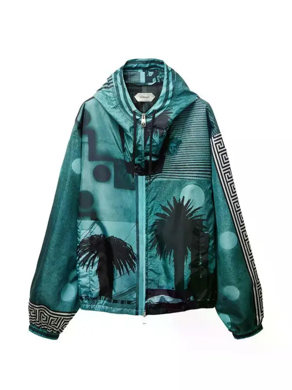 Versace Printed Nylon Hooded Windbreaker