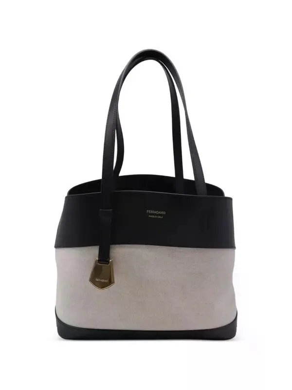FERRAGAMO Beige Leather Tote Bag