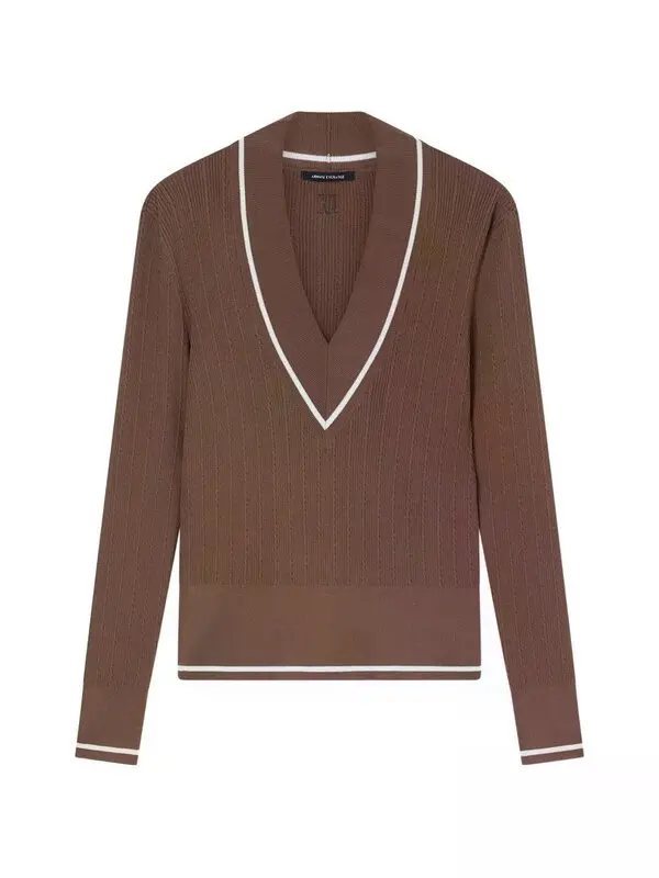 Armani Exchange Ribbed Knit V-neck Sweater