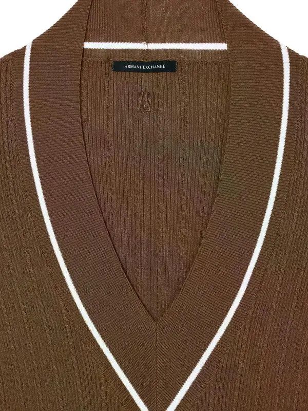 Armani Exchange Ribbed Knit V-neck Sweater