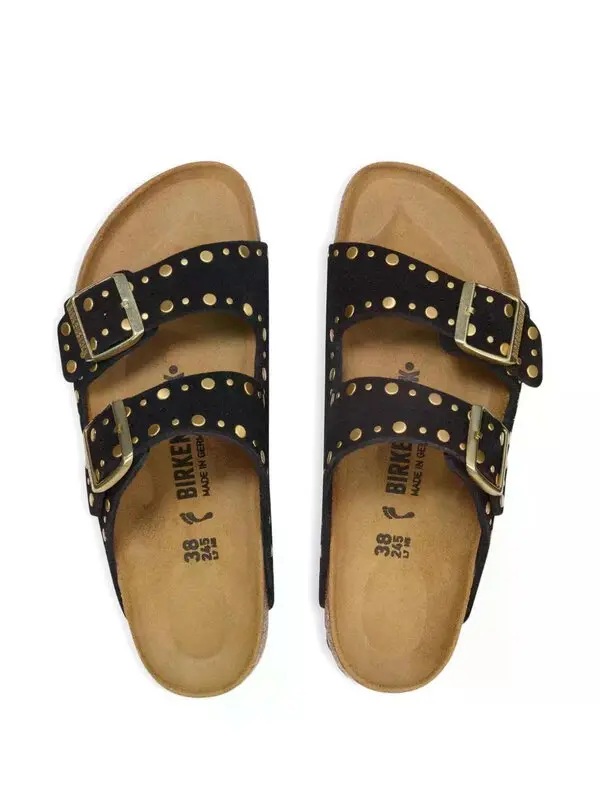 BIRKENSTOCK Arizona Embellished Suede Sandals - Black