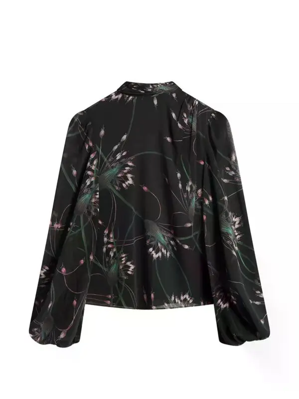 Ted Baker London Alati Floral-print Tie-neck Blouse