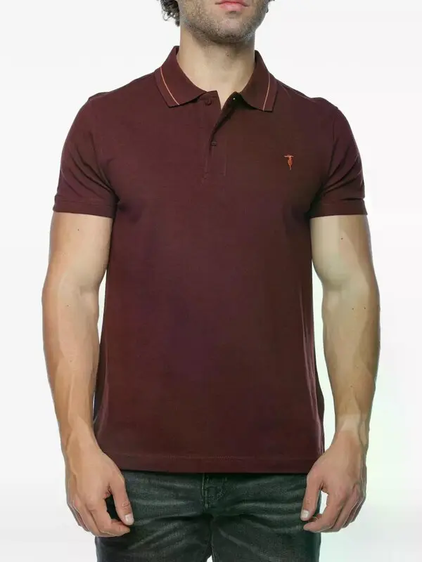 TRUSSARDI Logo-embroidered Piqué Polo Shirt