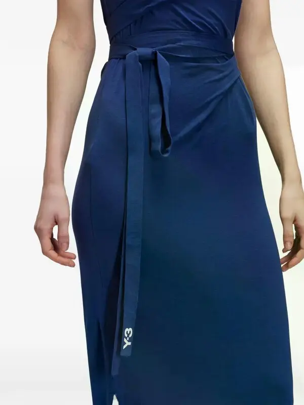 Y3 Belted Stripe-detail Dress