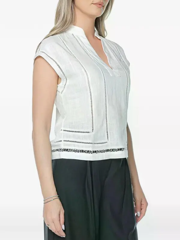 Karl Lagerfeld Ladder-stitch Embroidered Blouse - White