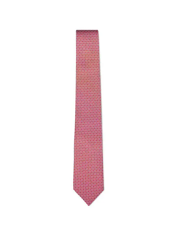 FERRAGAMO Gancini Silk Tie - Red