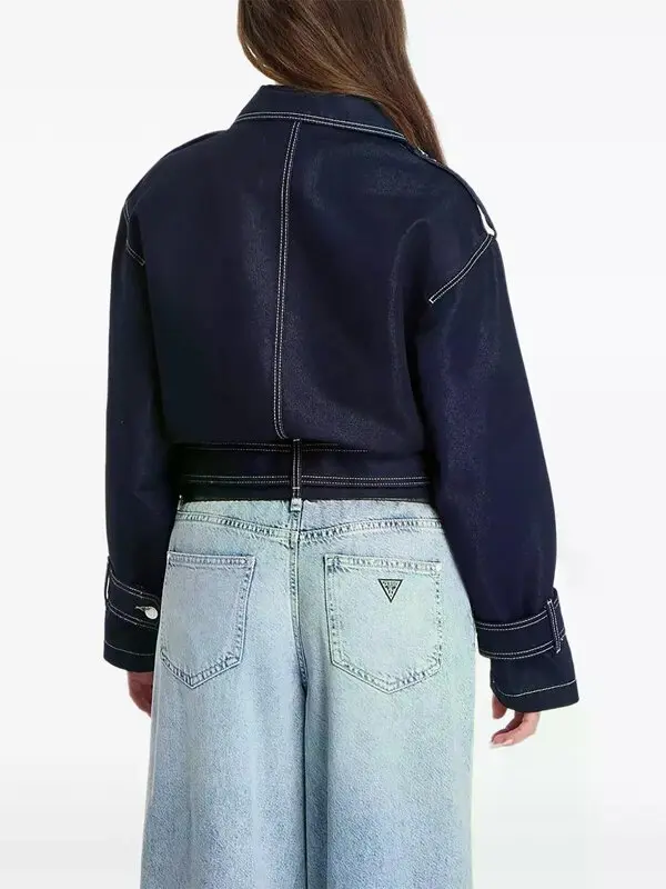 Guess Belted Contrast-stitch Biker Jacket