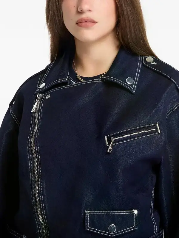 Guess Belted Contrast-stitch Biker Jacket