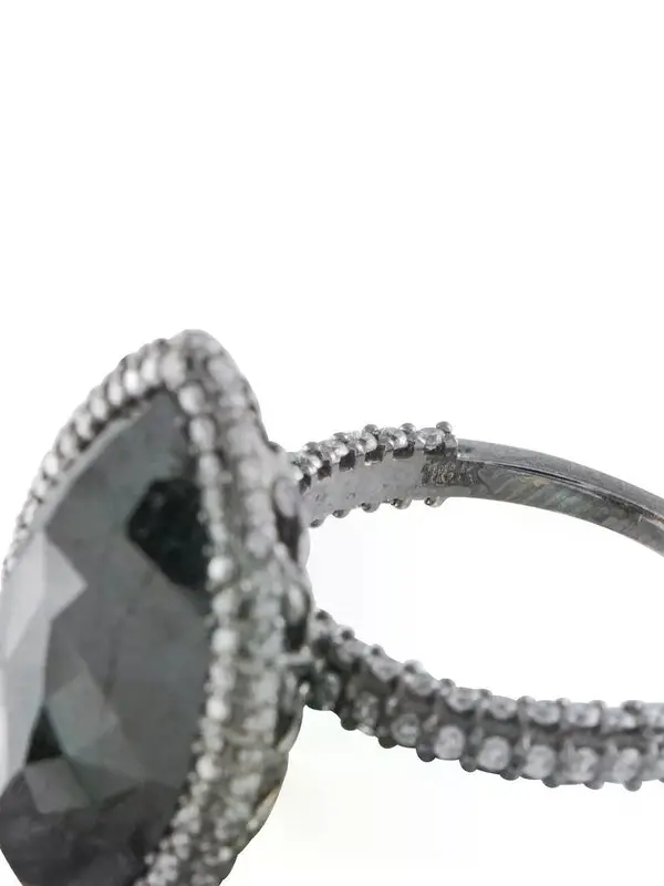 LB EXCLUSIVE 18k White Gold Black Diamond And White Diamond Ring