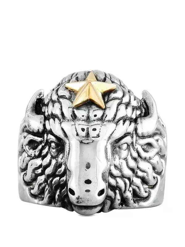 KING BABY STUDIO Star Buffalo Sterling Ring - Silver