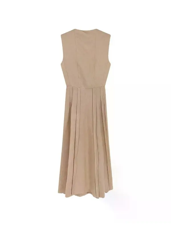 SEMICOUTURE Pleated Sleeveless Midi Dress