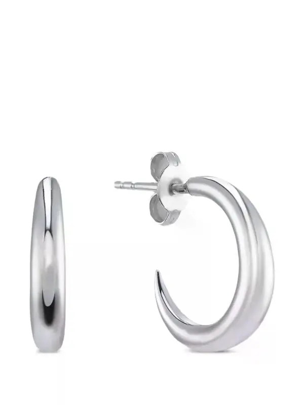 AUREE JEWELLERY Alta Crescent-shaped Hoop Earrings - Silver