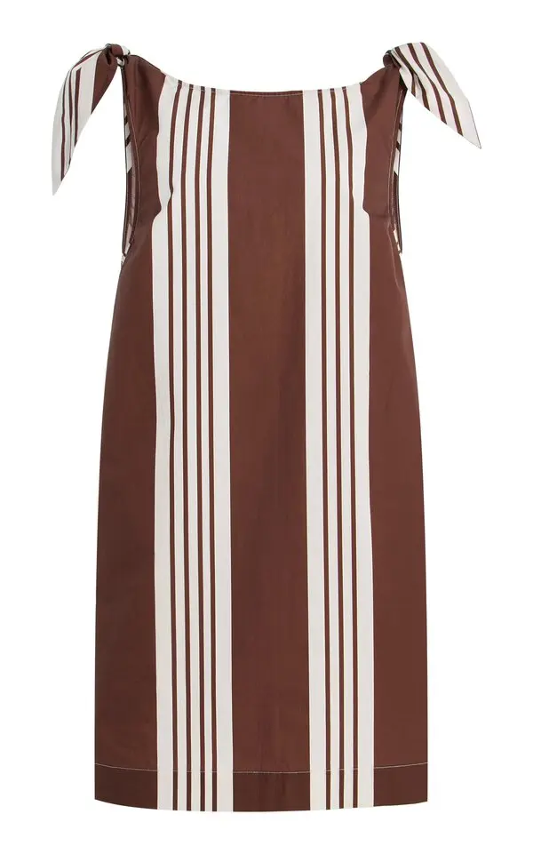 Posse Rosie Striped Cotton Mini Dress - Brown