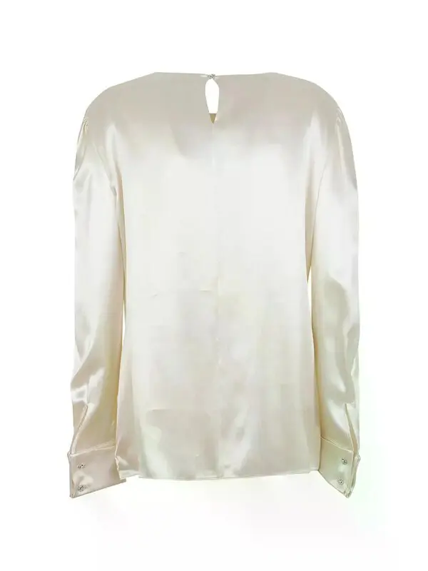 Alberta Ferretti Puff-sleeve Satin Blouse