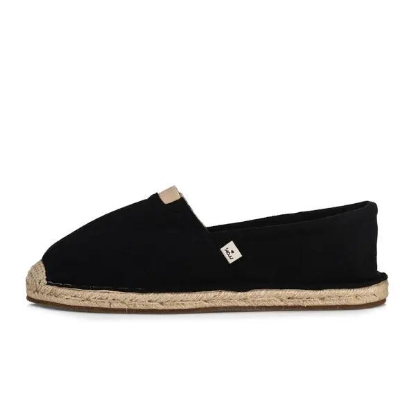 KINGDOM OF WOW Extra Fit Cotton Canvas Espadrilles With Jute Sole - Black