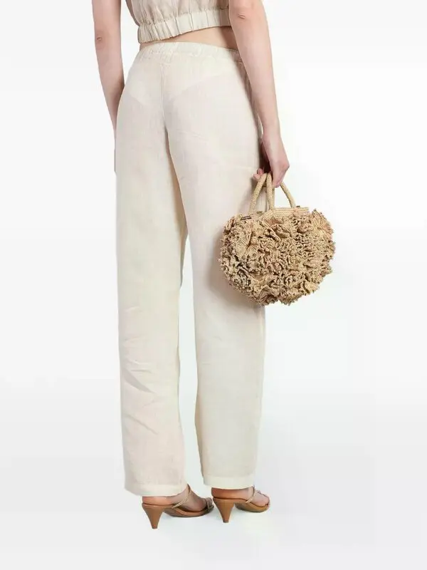 120% Lino Drawstring Straight-leg Trousers