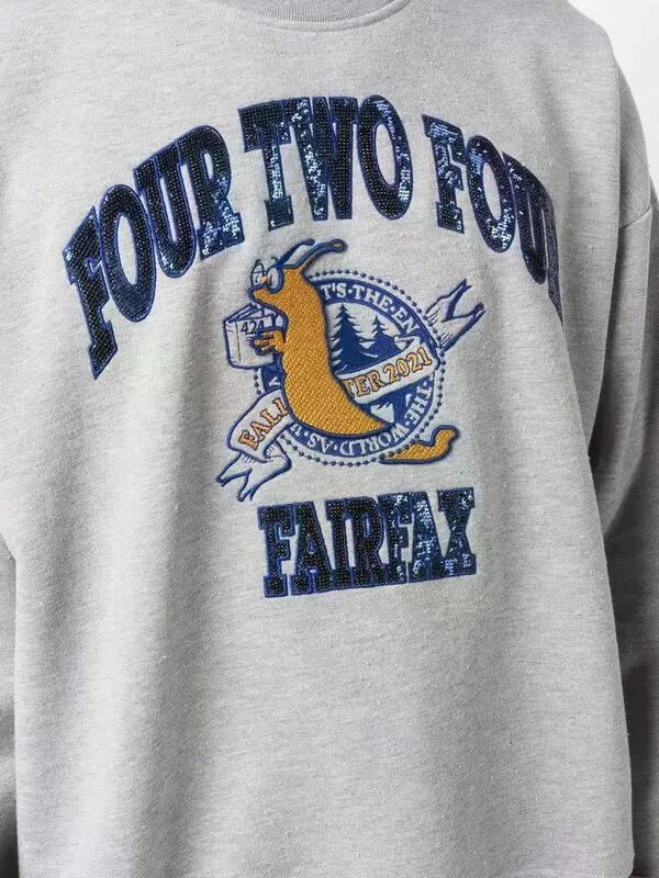 424 Embroidered Varsity-style Sweatshirt