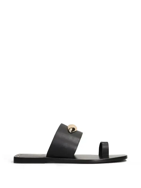 CORAL BLUE Embellished Toe-loop Sandals - Black