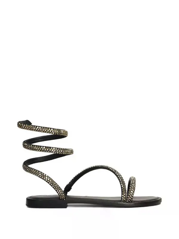 FUSION Crystal Embellished Wrap-around Sandals