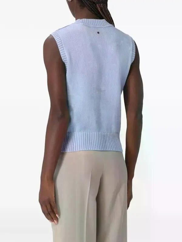 Armani Exchange Open-knit Sleeveless Top