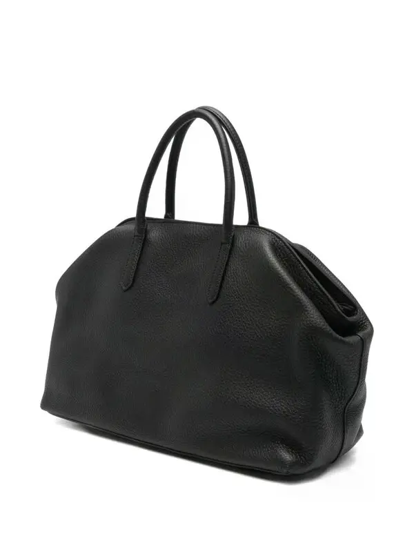 Ash Logo Plaque Pebbled Leather Tote Bag