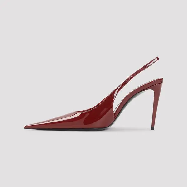 Saint Laurent Guermantes Pointed Slingback Pumps - Red